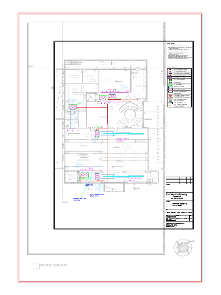 Revised Mr. P.J Singh HVAC Layout Basement 03april2019 PDF | PDF | Duct ...