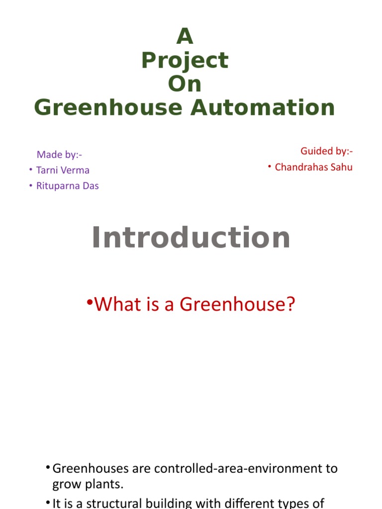 Greenhouse Automation Pdf Arduino Greenhouse
