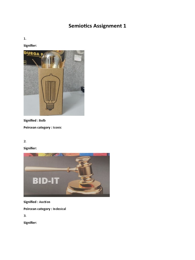 Semiotic Signs With Pictures | PDF