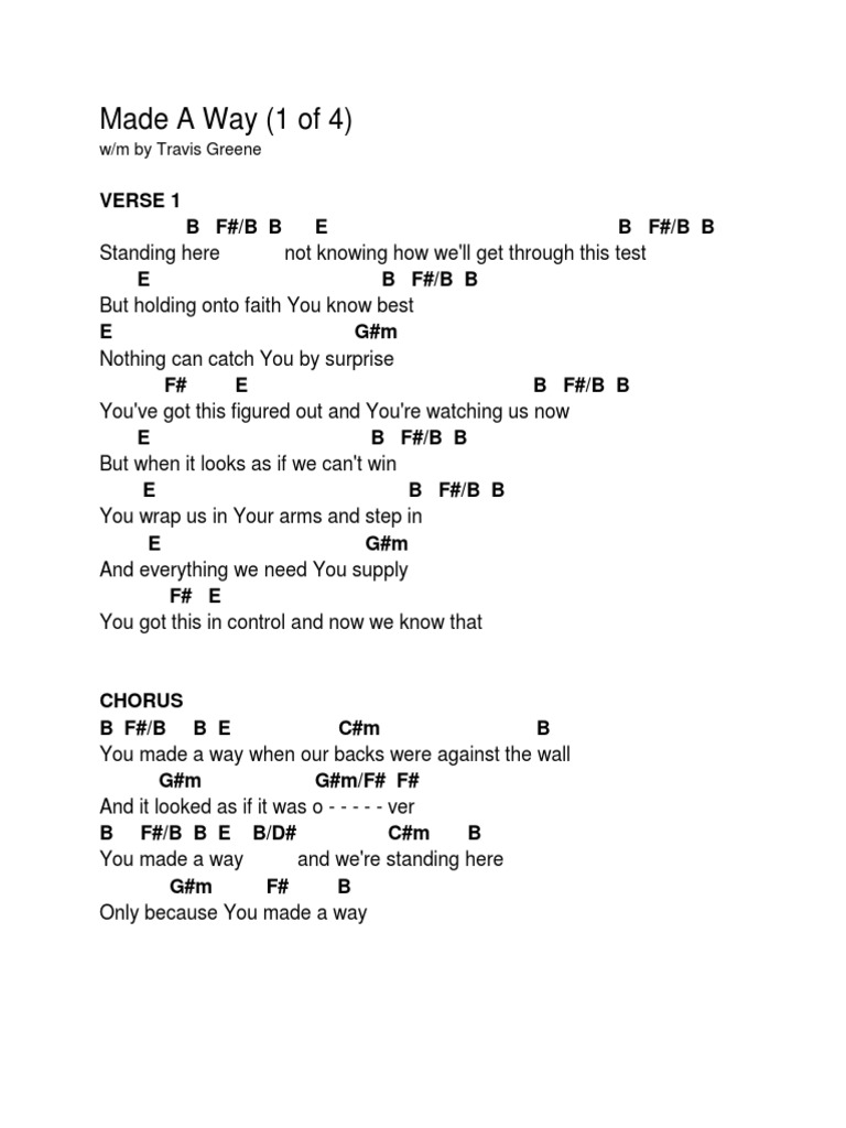 Made A Way (Chords) B | PDF | Song Structure | Songs