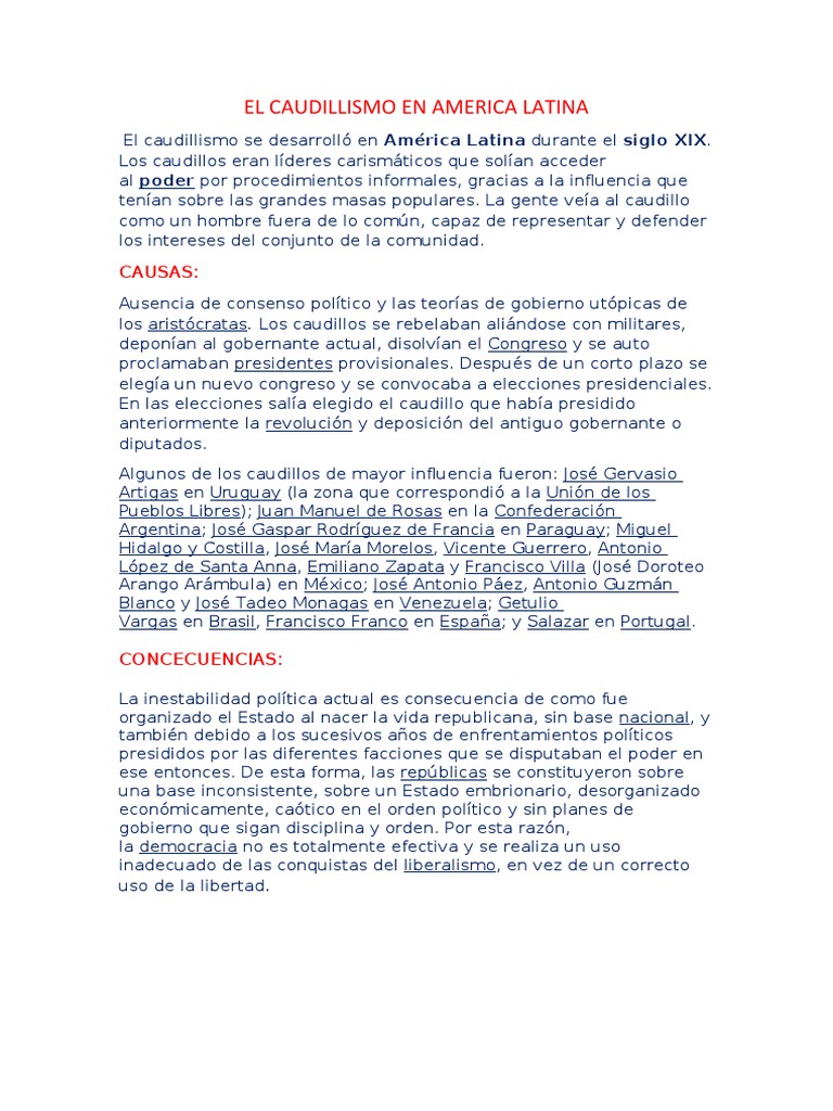 El Caudillismo en America Latina | PDF | Venezuela | México