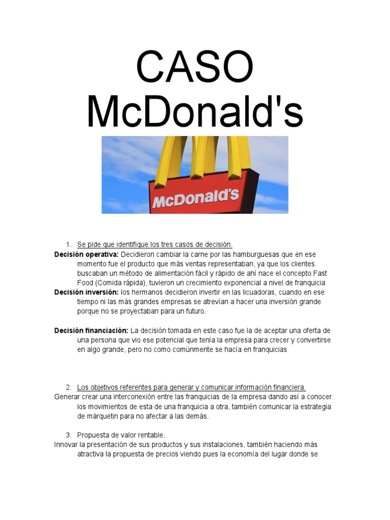 Caso Mcdonalds | PDF