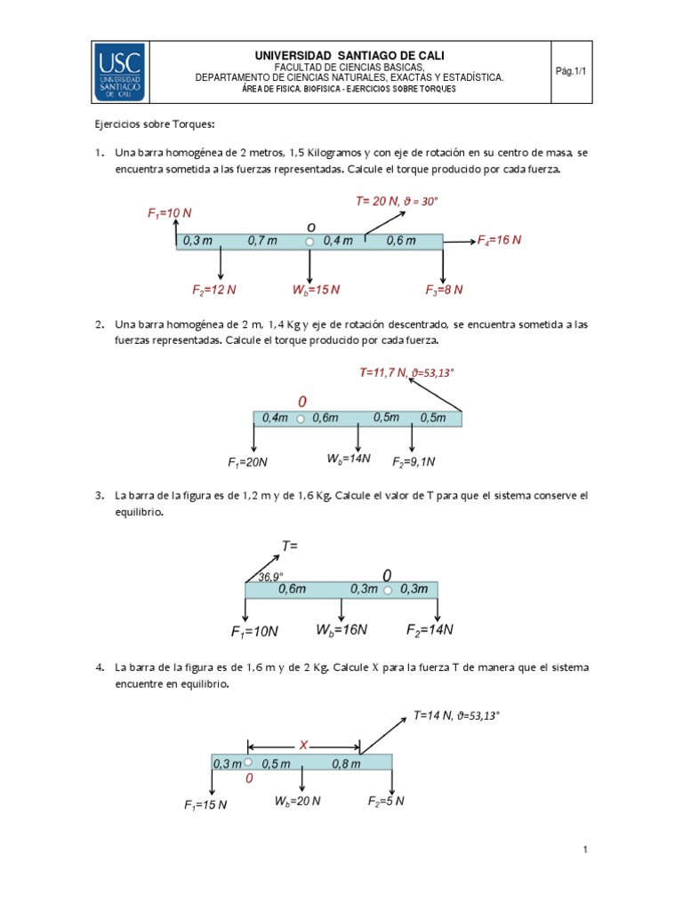 Taller de Torques | PDF | Ciencia y matemáticas