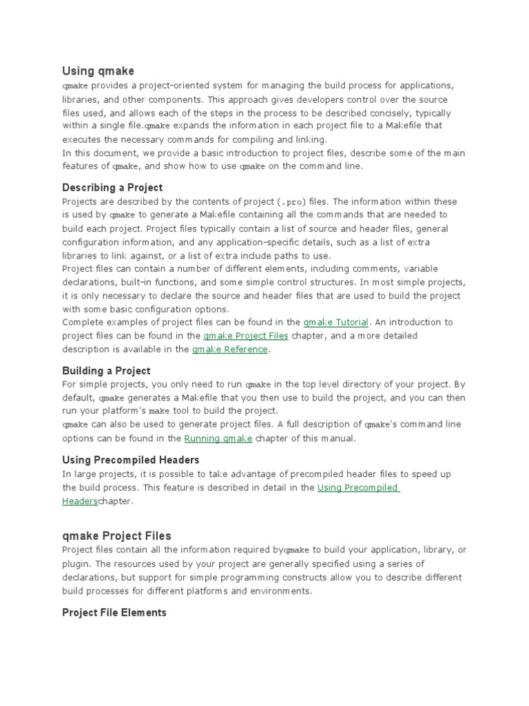 Using Qmake | PDF | Library (Computing) | Command Line Interface