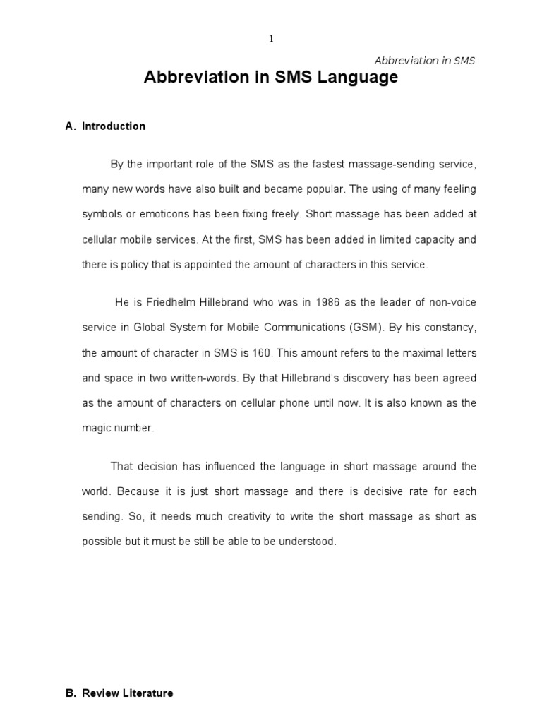 Abbreviation in Sms | PDF | Text Messaging | Lexicology