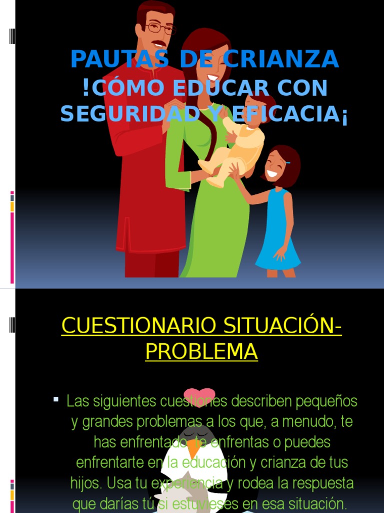 PAUTAS DE CRIANZA. Diapositivas Padres | PDF | Conceptos psicologicos | Ciencias del comportamiento