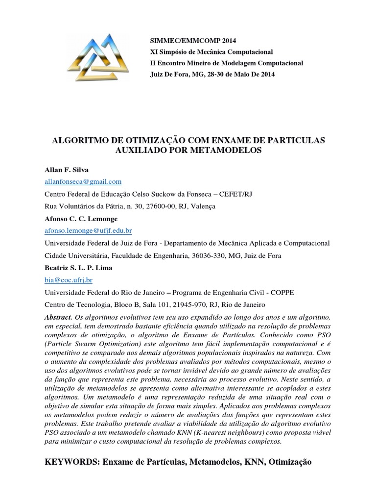 Algoritmo Pso | PDF | Otimização matemática | Algoritmos