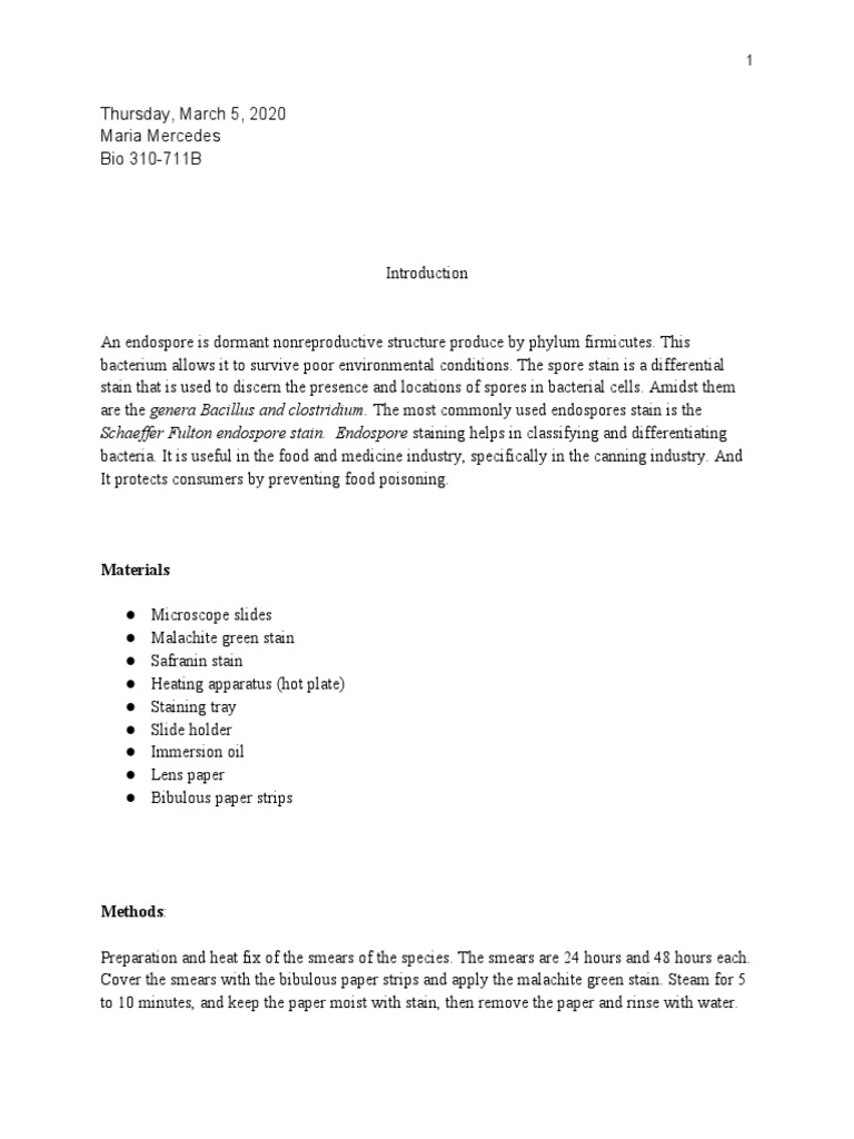 Schaeffer Fulton Endospore Stain. Endospore Staining Helps in ...