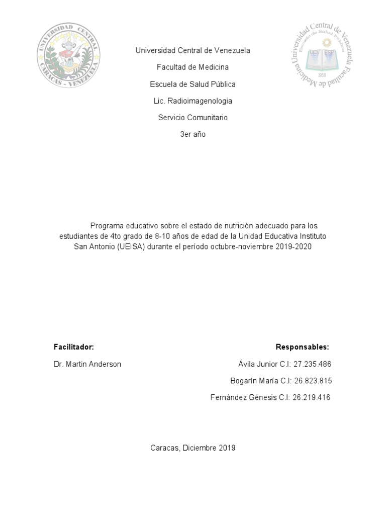 Informe Final Del Servicio Comunitario (Avila J Bogarin M Fernandez G ...