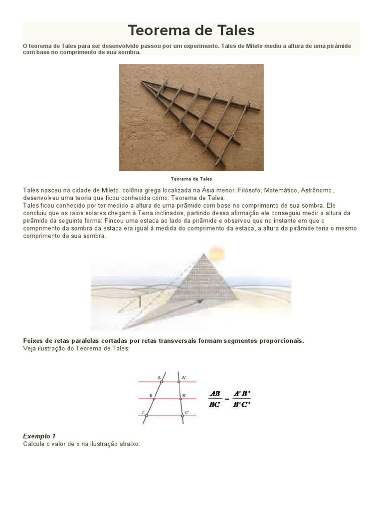 Teorema de Tales | PDF | Triângulo | Ângulo