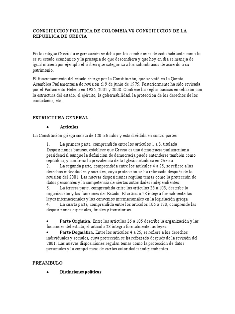 Constitucion Republica de Grecia | PDF | Constitución | Derecho ...