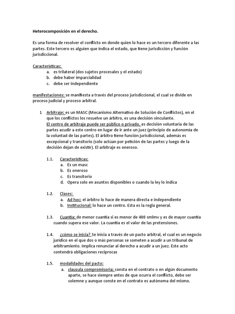 Heterocomposición y Arbitraje Jurídico | PDF | Jurisdicción | Arbitraje