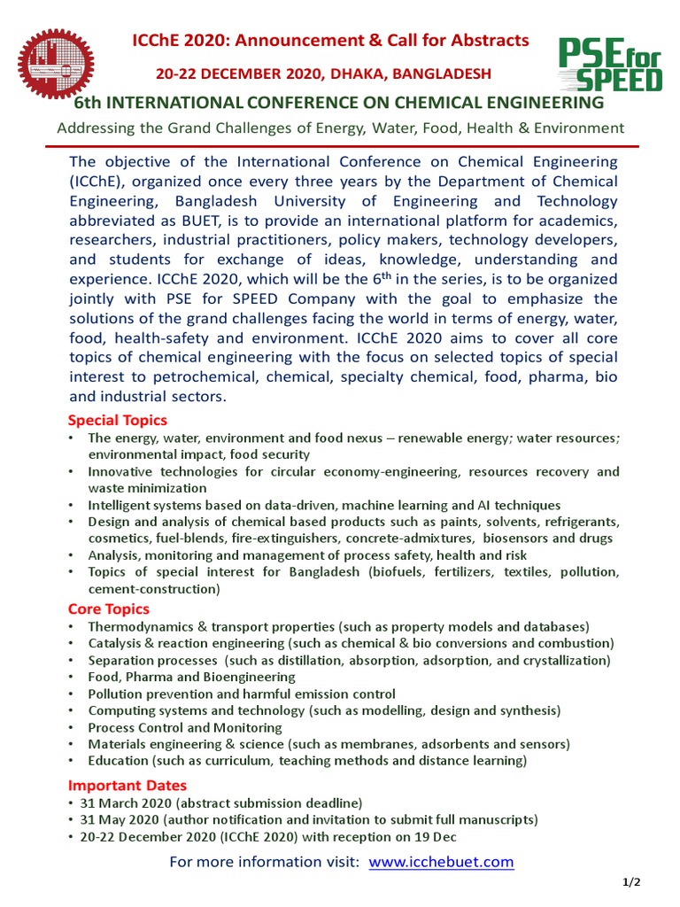 ICChE 2020 Poster PDF | PDF | Chemical Engineering | Engineering