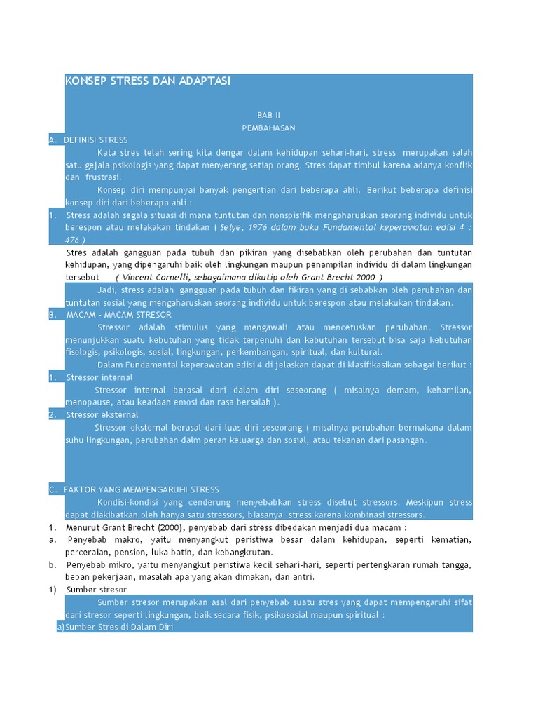 Konsep Stress Dan Adaptasi | PDF