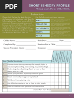 Sensory Profile 2 Scoring Excel | PDF | Perception | Taste