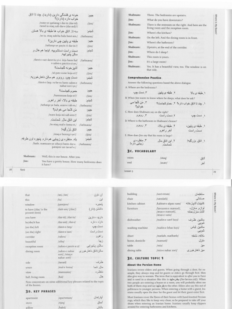 LL - Farsi Chapters 3 and 4 | PDF | Adjective | Syntax