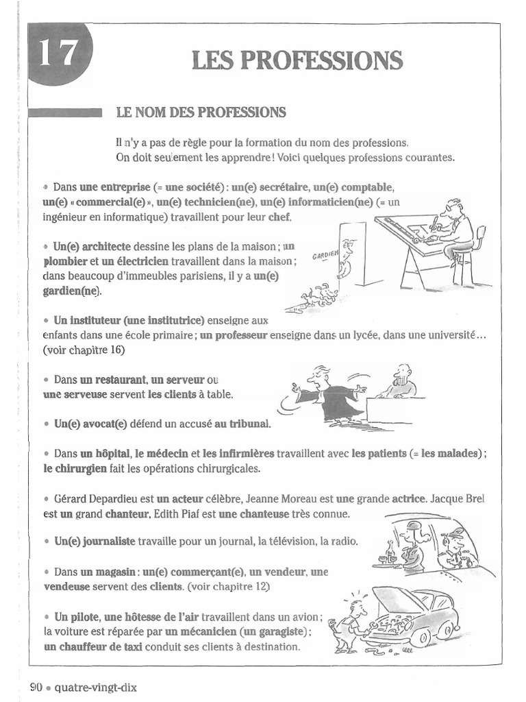 Exercices - Le Vocabulaire Des Professions | PDF