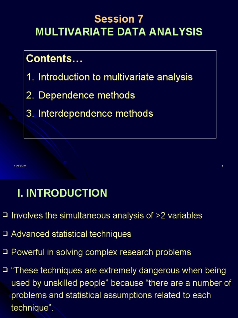 Session 7 - Multivariate Data Analysis | PDF | Statistics | Regression Analysis