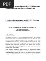 Level Kognitif Soal L1, L2, L3 HOTS | PDF