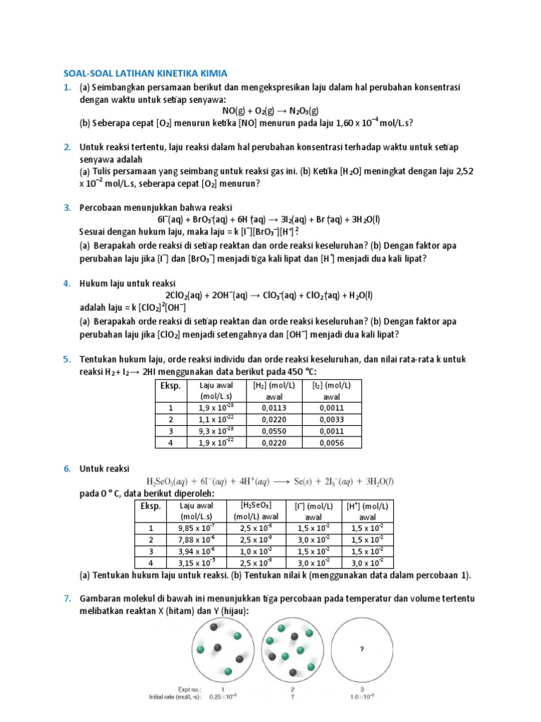 SOAL Latihan Kinetika Kimia Tut | PDF