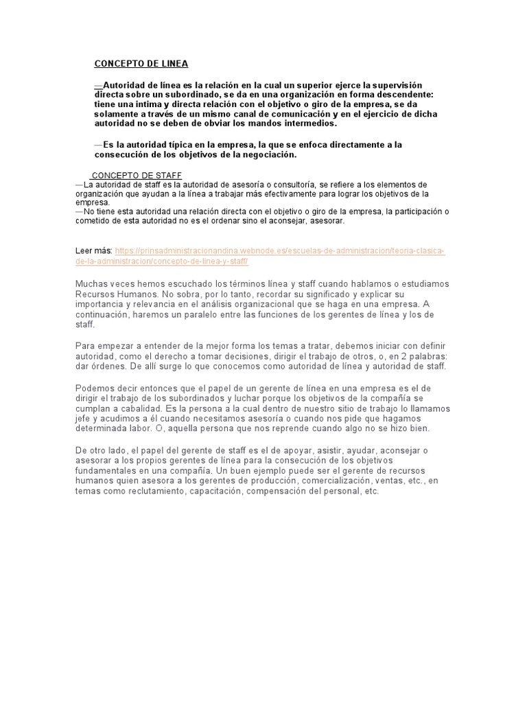 Concepto de Linea | Descargar gratis PDF | Gestión de recursos humanos ...