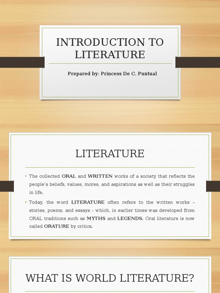 Introduction To Literature | PDF | Rhyme | Poetry