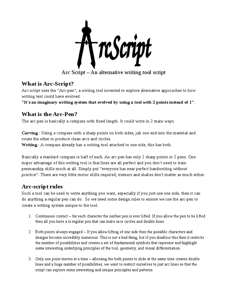 Arc-Script – An alternative writing tool script | PDF | Alphabet ...