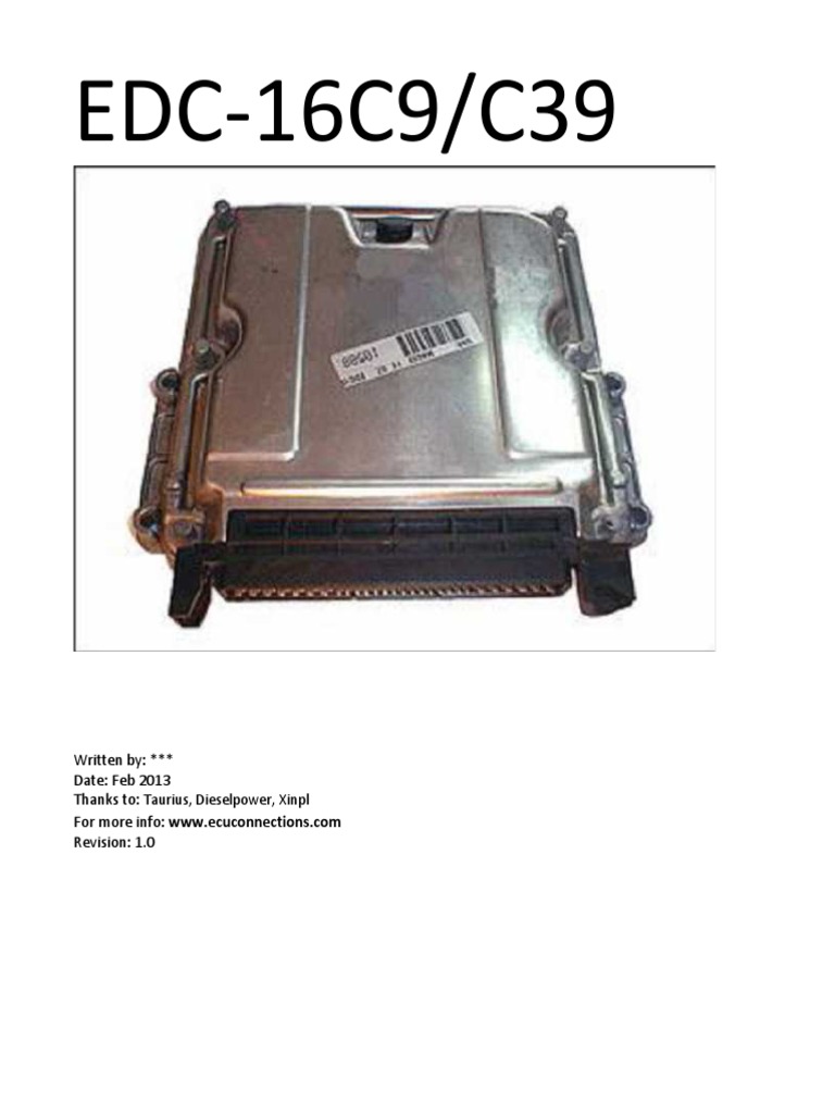 EDC16C9 Tuning Guide PDF | PDF | Turbocharger | Transmission (Mechanics)
