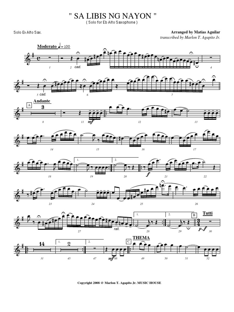 Sa Libis NG Nayon - Solo Eb Sax | PDF | Compétition automobile | Des sports