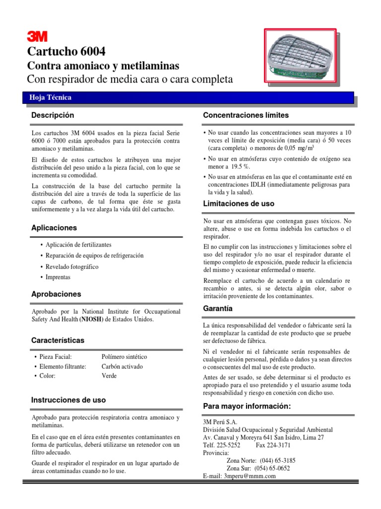 6004 Cartuchos | PDF | Amoníaco | Contaminación