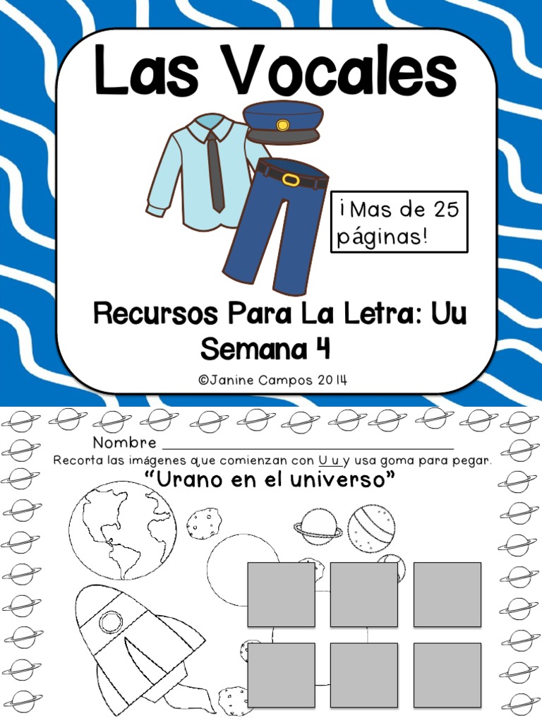 Las Vocales La Letra Uu Set Fourof Five | PDF | Naturaleza