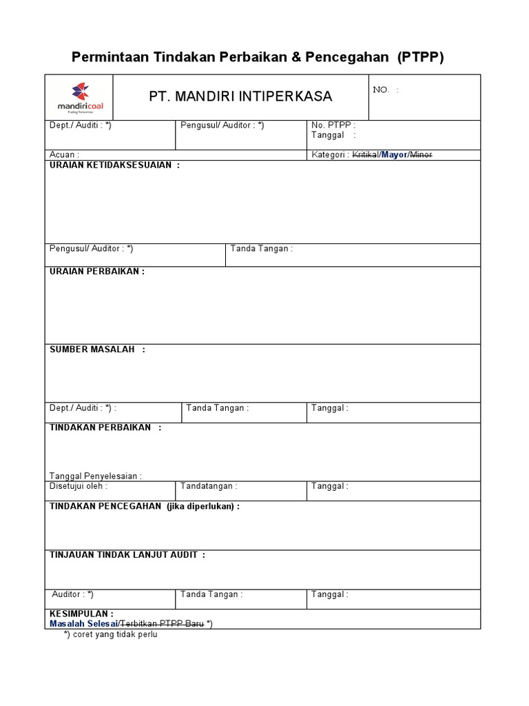 Form PTPP | PDF | Bisnis | Pengelolaan Keuangan & Uang