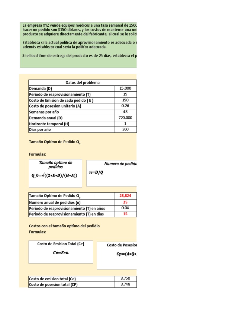 Ejercicio 2 - Modelo EOQ | PDF | Inventario | Procesos de negocio