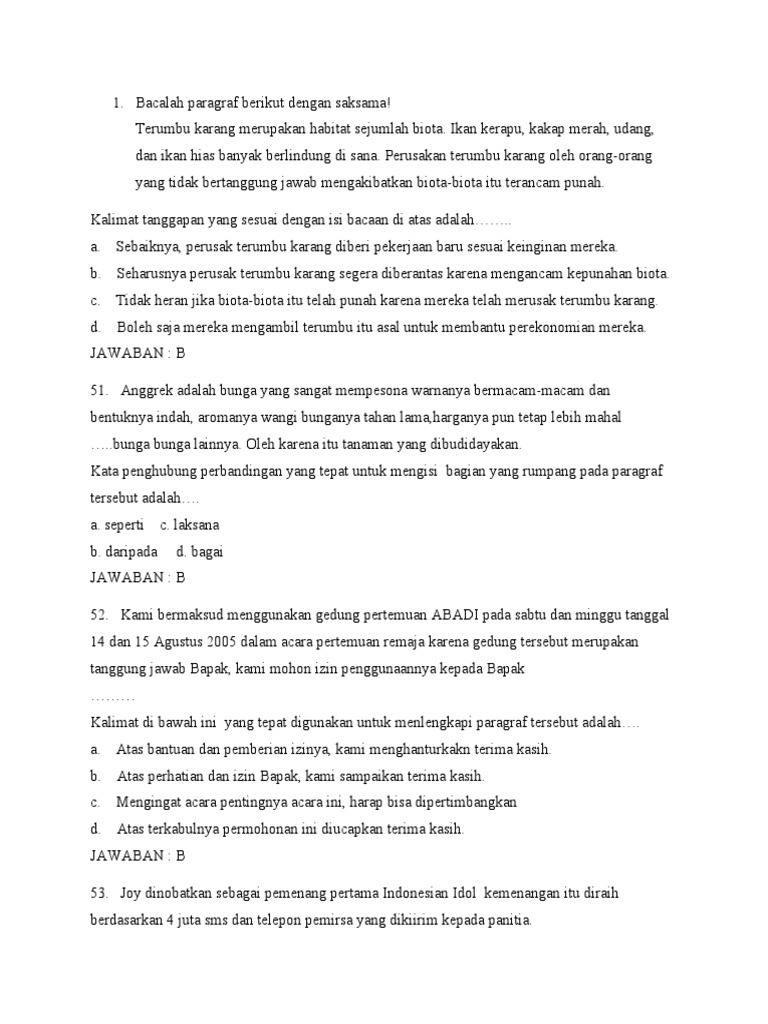 Bacalah Paragraf Berikut Dengan Saksama | PDF | Kajian Bahasa Asing