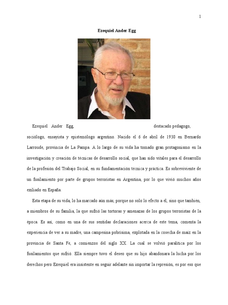 Ezequiel Ander Egg | PDF | Argentina | Trabajo Social
