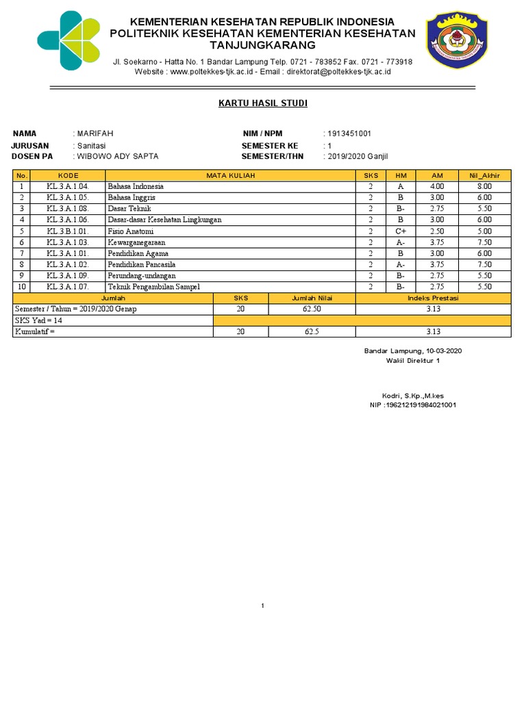 Nilai Khs Mahasiswa | PDF
