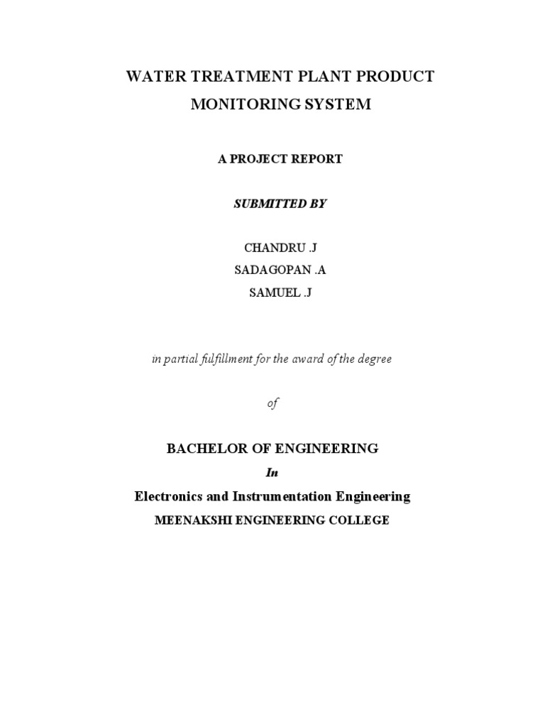 INDUSTRIAL REPORT - Water - Treatment | PDF | Ph | Arduino