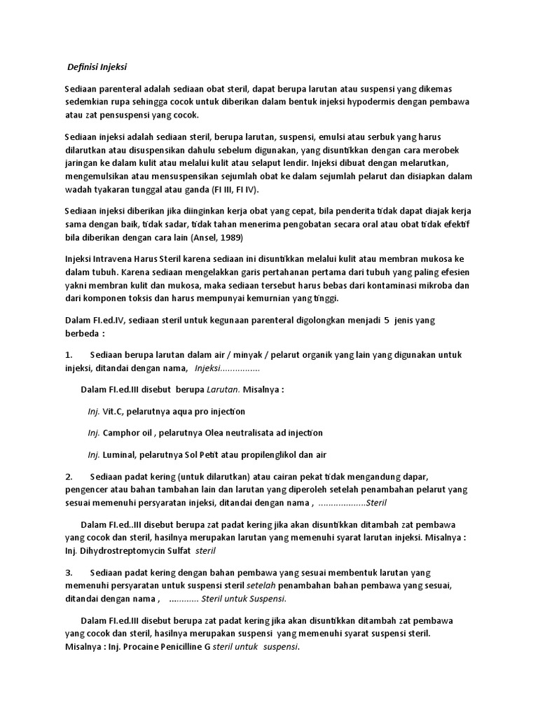 Definisi Injeksi | PDF