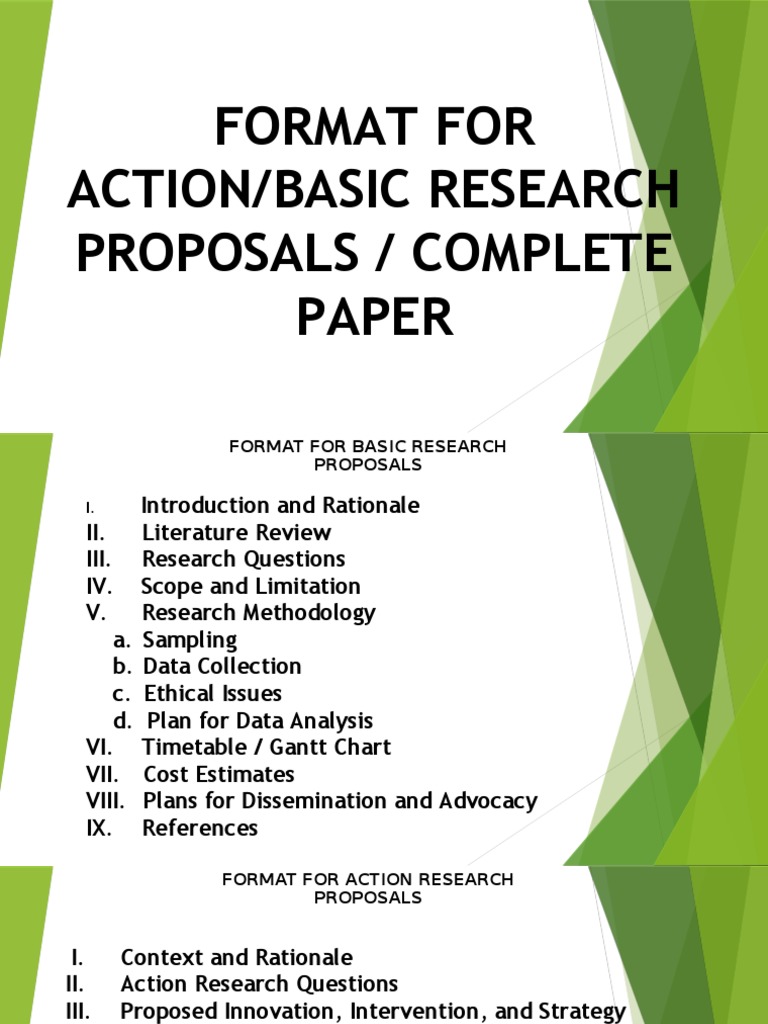 Format For Action/Basic Research Proposals / Complete Paper | PDF