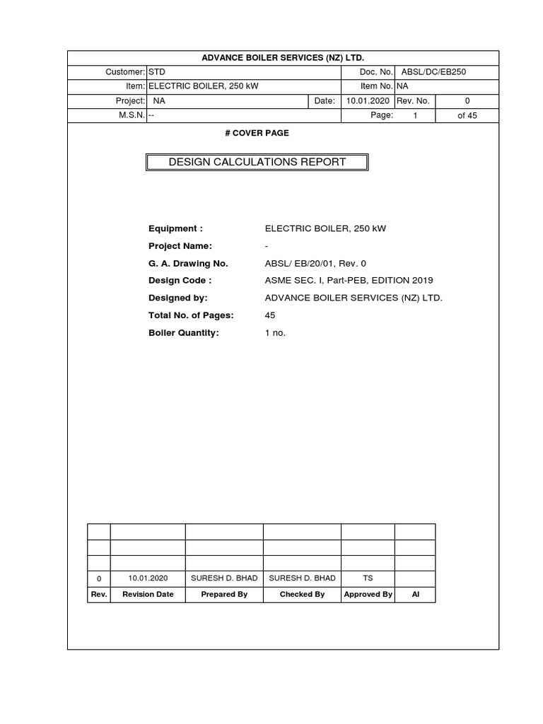 Electric Boiler Design Calculations-ASME SEC.I, PART-PEB, EDITION 2019 ...