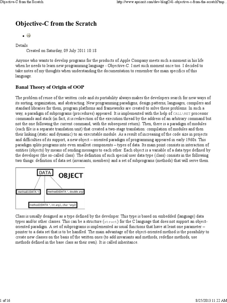 Objective-C From The Scratch | PDF | Objective C | Class (Computer Programming)