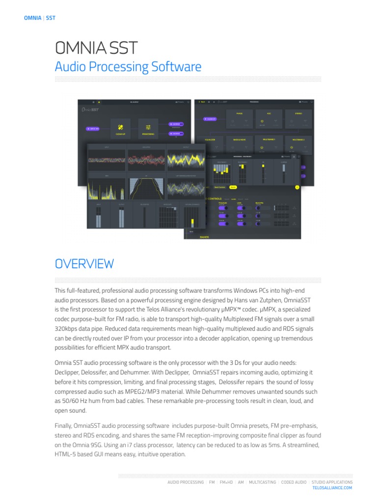 Omnia SST: Audio Processing Software | PDF | Frequency Modulation | Codec