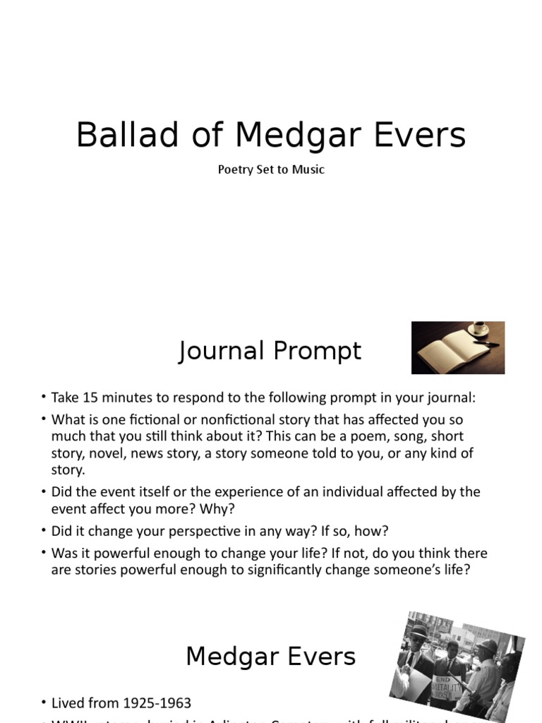 Ballad of Medgar Evers | PDF | Movements For Civil Rights ...