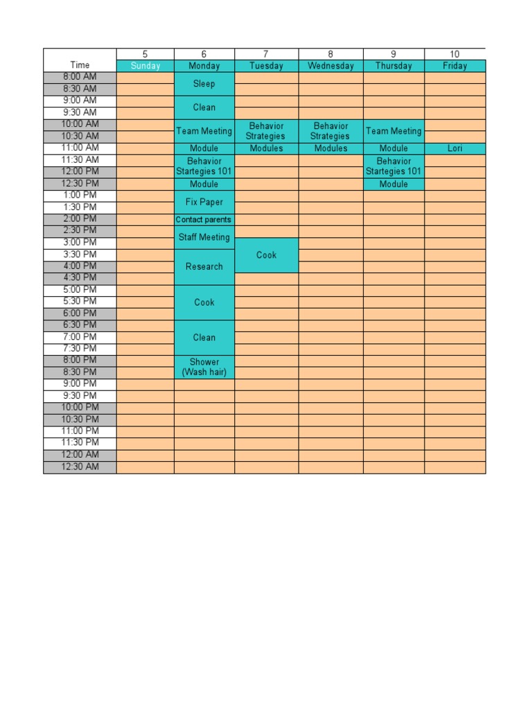 Schedule | PDF | Sports | Leisure