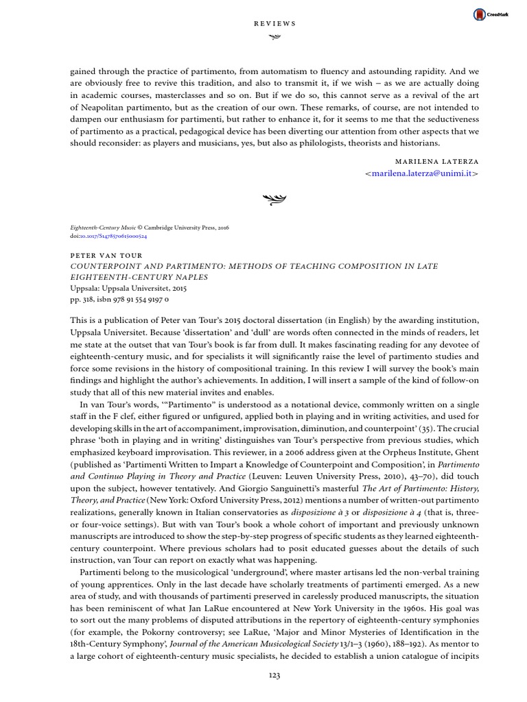 Counterpoint and Partimento | PDF | Classical Music | Elements Of Music