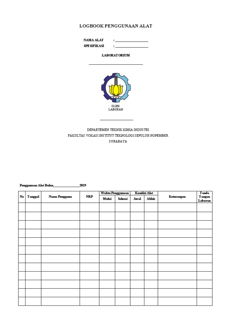 Logbook Alat Laboratorium 2019 | PDF