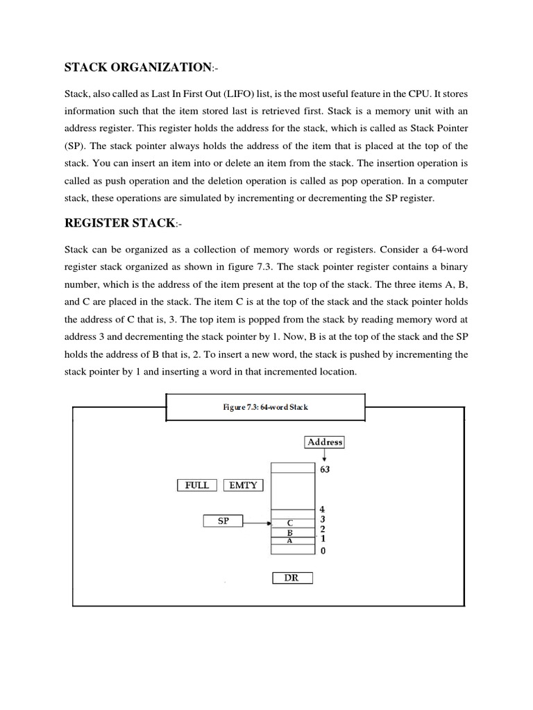 Stack Organization | Download Free PDF | Pointer (Computer Programming ... Stack Organization | Download Free PDF | Pointer (Computer Programming ...