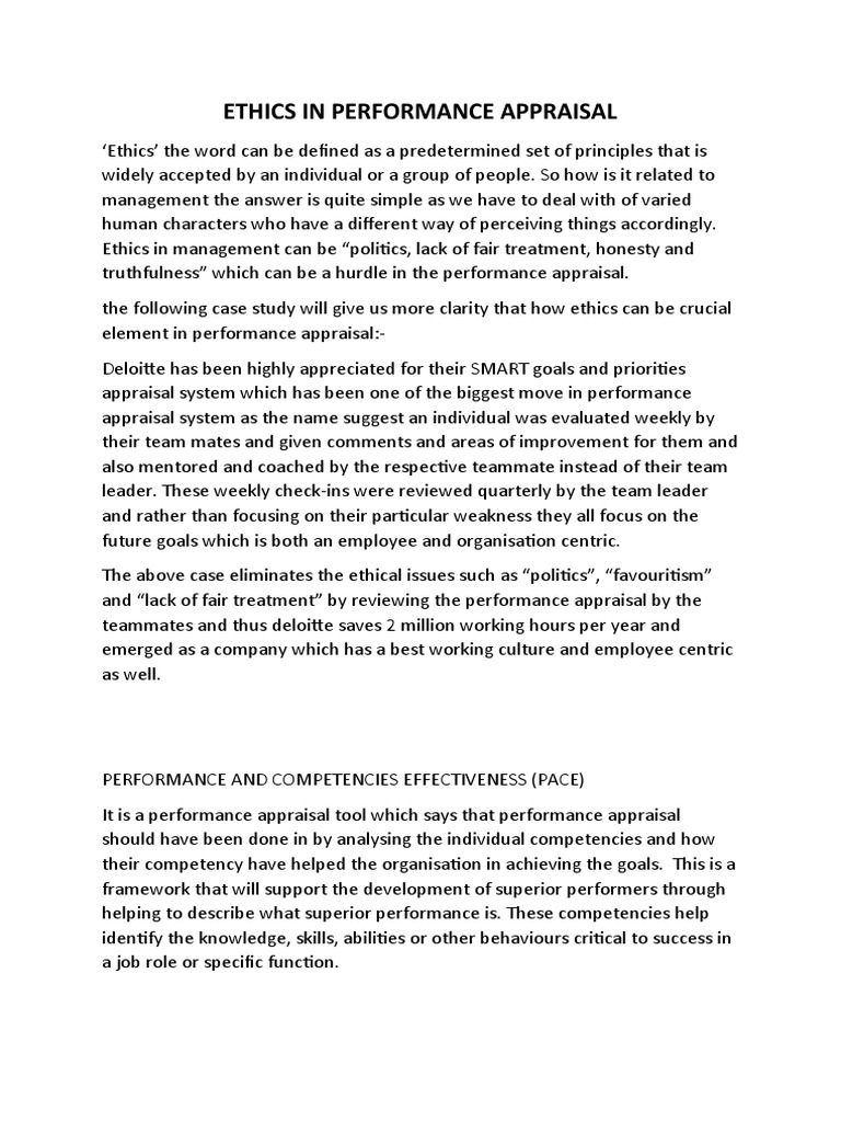 Ethics in Performance Management | PDF | Competence (Human Resources ...