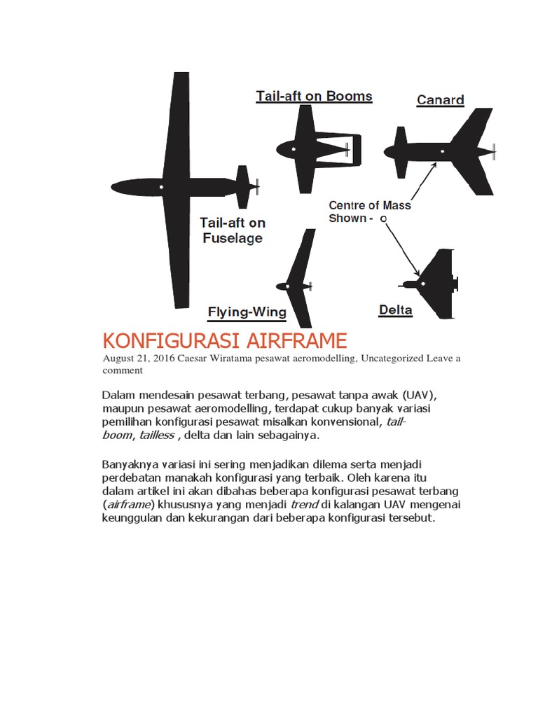 Konfigurasi Airframe Pesawat UAV | PDF | Teknologi & Rekayasa