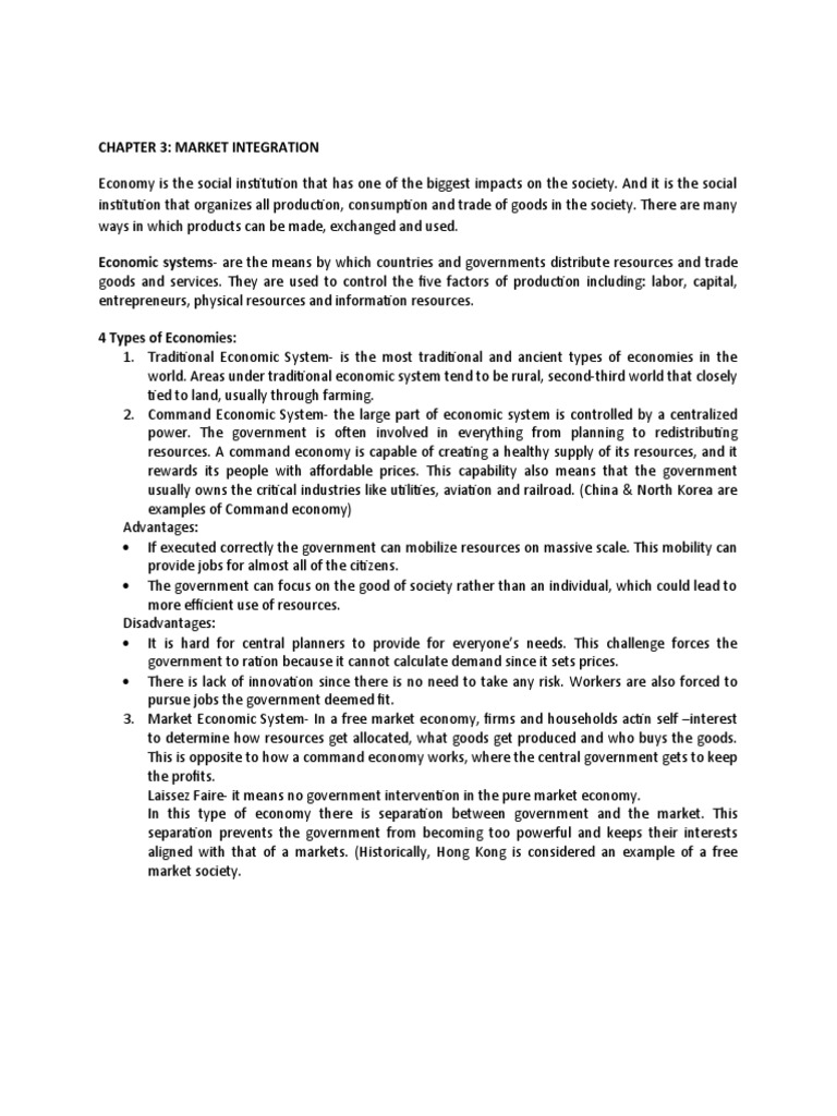Chapter 3 Market Integration | PDF | World Trade Organization | Capitalism